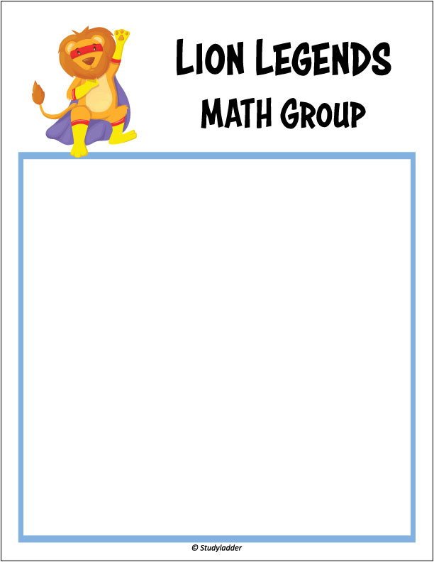 Math Groups Chart: Lion Legends - Studyladder Interactive Learning Games