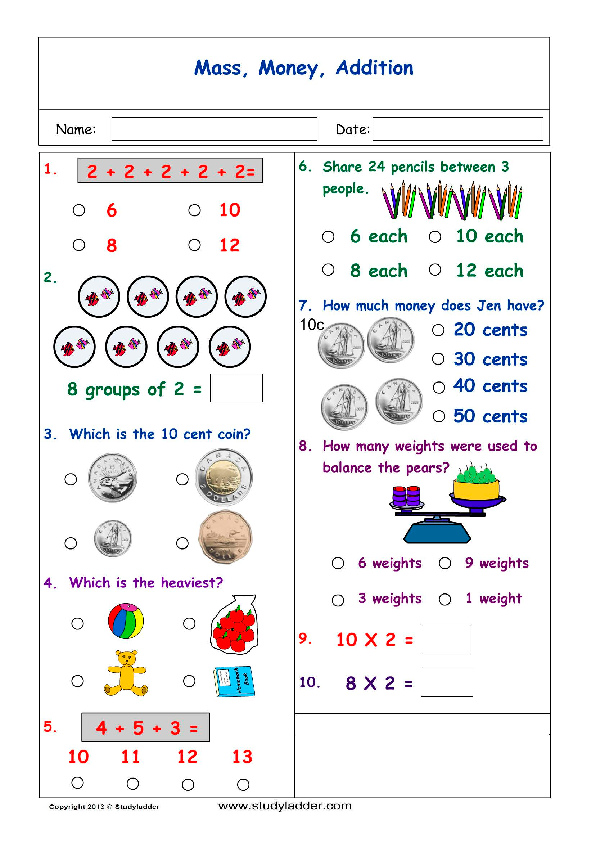 Mass and Money - Studyladder Interactive Learning Games
