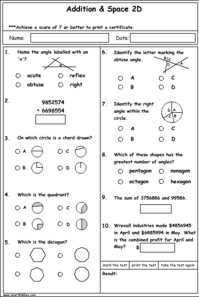 Circles, angles and addition - Studyladder Interactive Learning Games