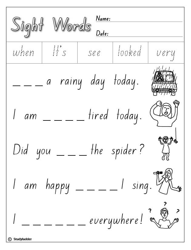High Frequency Sight Words List 12 - Studyladder Interactive Learning Games