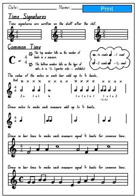 Time Signature Activity Sheet - Studyladder Interactive Learning Games