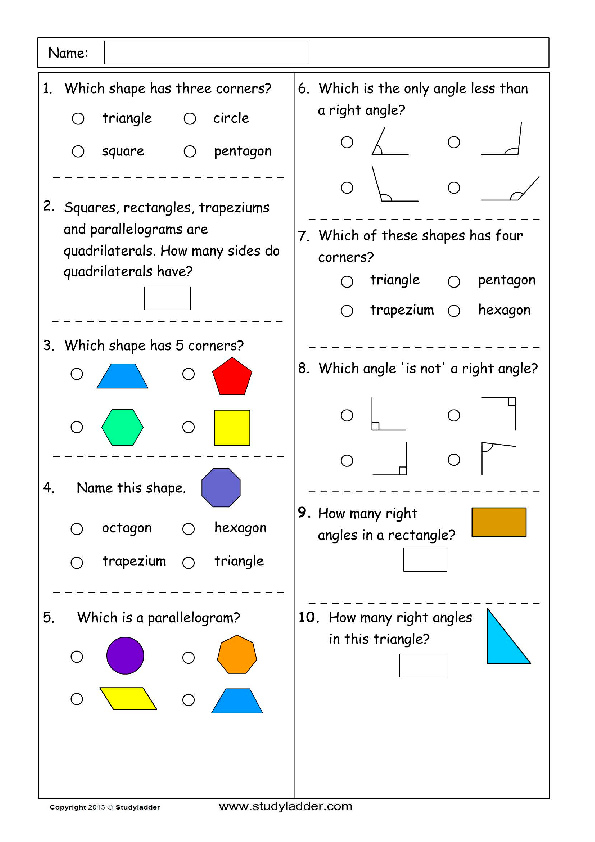 Space 2D and Angles - Studyladder Interactive Learning Games